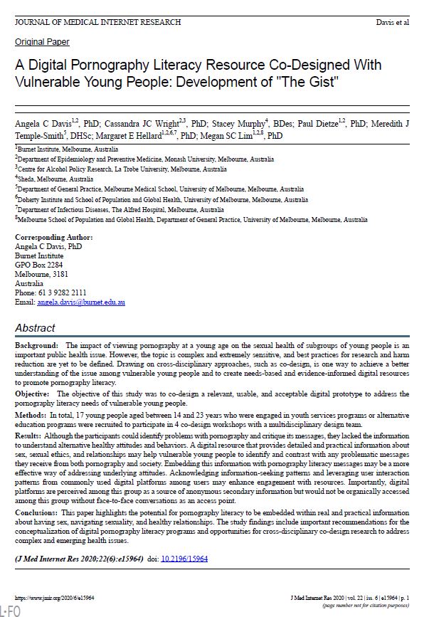 A Digital Pornography Literacy Resource Co-Designed With Vulnerable ...