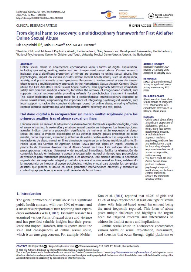 From digital harm to recovery: a multidisciplinary framework for First ...