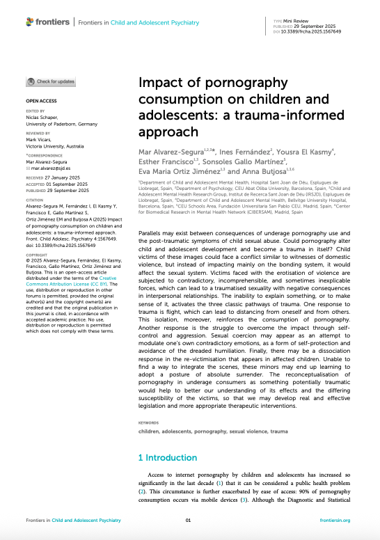 Impact of pornography consumption on children and adolescents: A trauma-informed approach ...